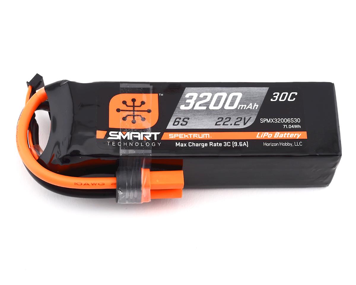 SPMX32006S30 Spektrum 3200mah 6S 22.2v 30C Smart LiPo Battery with IC5